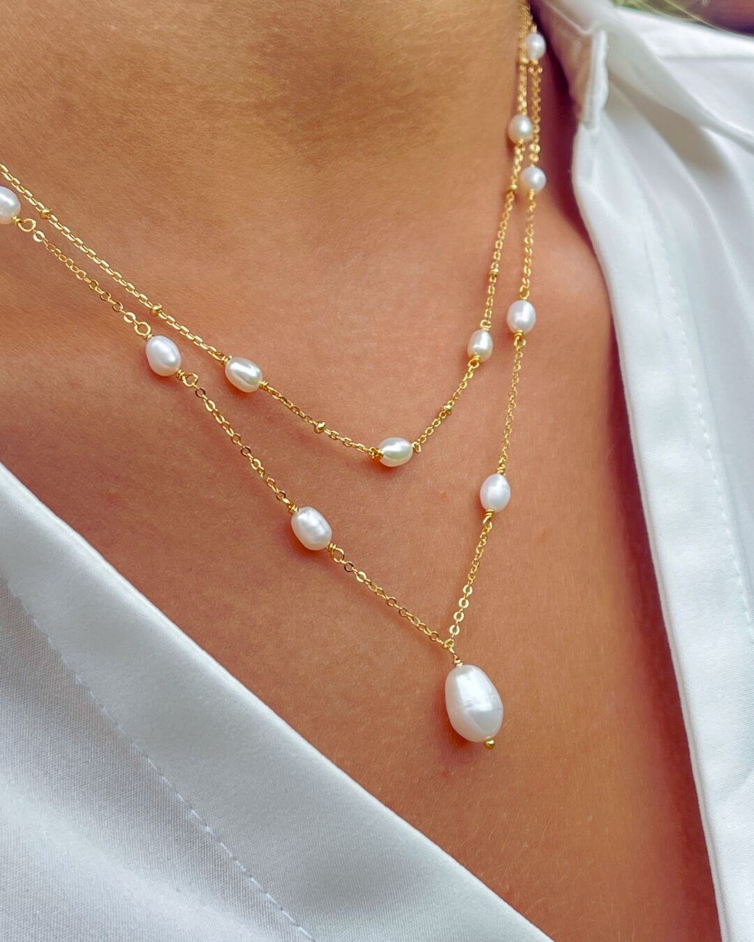 Helena Pearl Necklace Set | Flutterby Jewellery